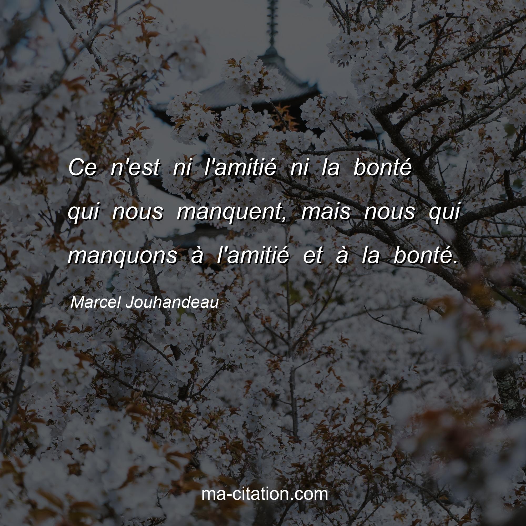 Ce n'est ni l'amitié ni la bonté qui nous manquent, mais nous qui ... Ce n'est ni l'amitié ni la bonté qui nous manquent, mais nous qui ...