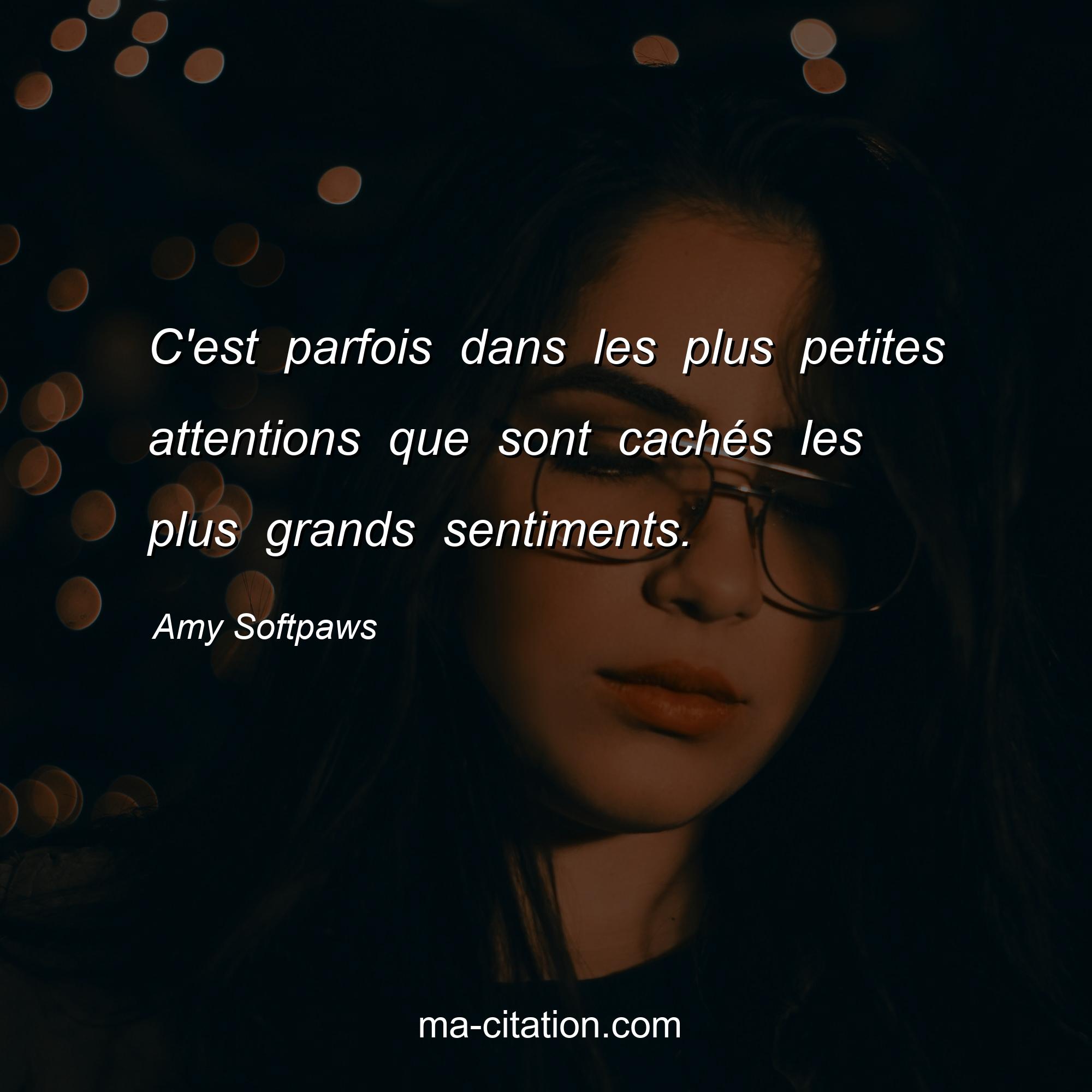 C'est parfois dans les plus petites attentions que sont cachés les ... C'est parfois dans les plus petites attentions que sont cachés les ...