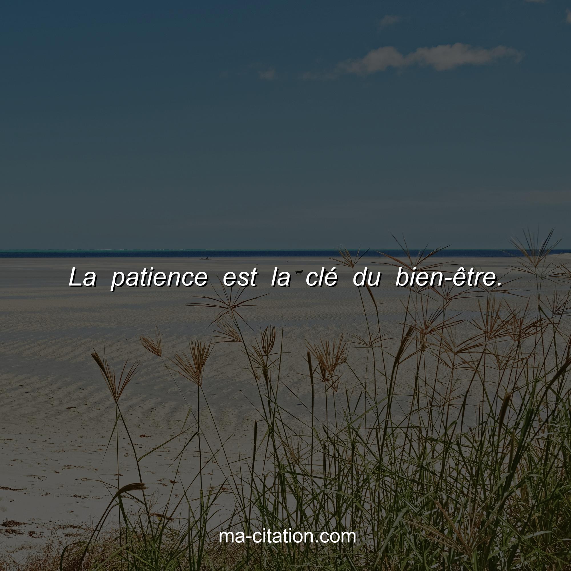La Patience Est La Clé Du Bien être Ma